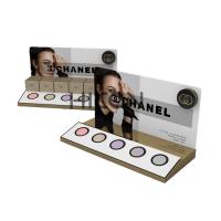 China 2-Tiered Golden Makeup Display Cosmetic Store Counter Display Unit for sale