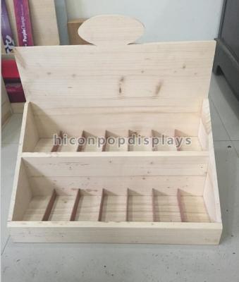 China Customized Logo Counter Top Wooden Display Box 458 * 270 * 400mm For Retail Store for sale