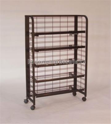 China 4 - Caster Metal Wire Multi Function Floor Display Stand For Retail Store for sale