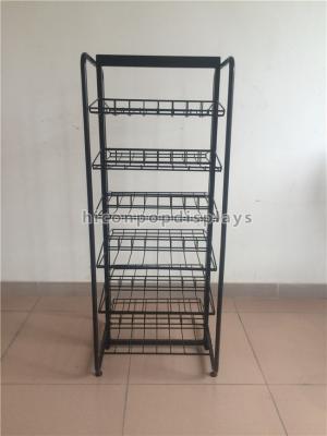 China High End Clothing Store Fixtures 5 Shelves Double Sided Display Stand For Caps for sale