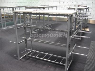 China Garment Retail Store Fixtures 4 - Way Metal Hanging Outerwear Clothing Display Rack for sale