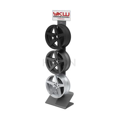 China Automotive Car Stores POP Displays Floor Wheel Rim Display Racks Metal for sale