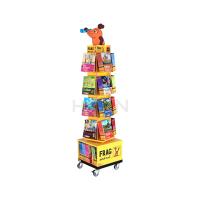 China Creative Spinner Display Rack Floor Cookbook Comic Book Display Stands for sale