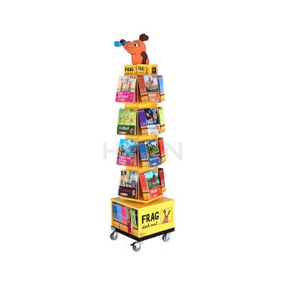 China Creative Spinner Display Rack Floor Cookbook Comic Book Display Stands for sale