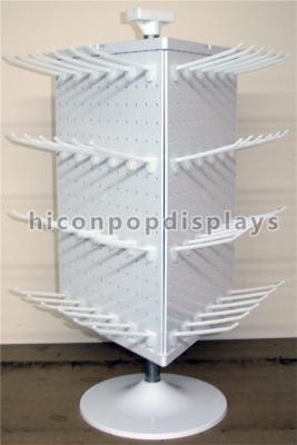 China Metal Hook 4 - Way Rotating Pegboard Display Stand Countertop For Hanging Items for sale