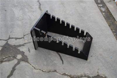 China Stone Showroom Wood Tile Display Racks Custom Black 8 Pieces Flooring Tile Rack for sale