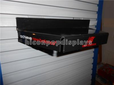 China Custom Clothing Retail Store Fixtures Hanging Acrylic Shoe Display Stand Black for sale