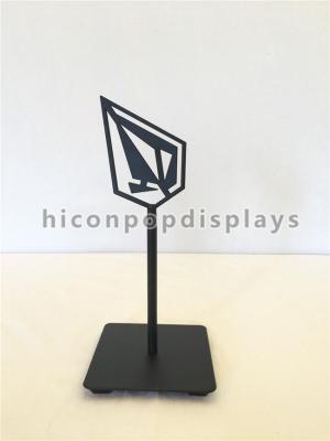 China Retail Store Advertising Signage Counter Display Racks With Black Metal Sign Stand for sale