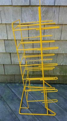 China Yellow Wire Flooring Display Stands , Custom Cheese Store Food Display Rack for sale