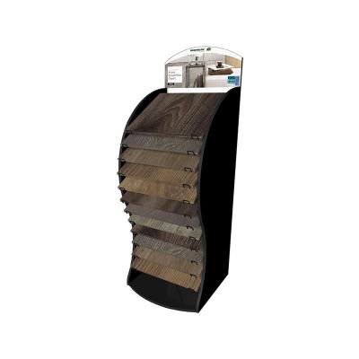China 12 Tile Sample Displays Metal Waterfall Rack Flooring Display Stands for sale