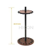 China Wooden Fishing Rod Display Rack Round Pole Holder Fishing Reel Rack for sale