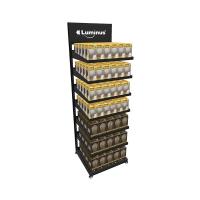 China Commercial 5-tier Pegboard Retail Display Floor Led lightbulb Display Stand for sale