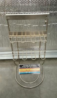 China 2 Layer 9'' * 19'' * 8'' Steel Wire Display Rack 8 Hooks For Battery Advertising for sale