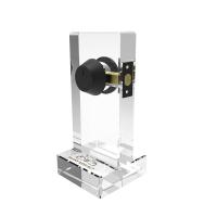 China 2 Holes Deadbolt Handle Display Rack Acrylic Door Knob Lock Display for sale