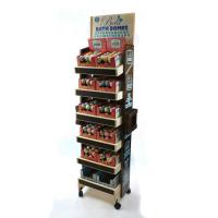 China Movable 6-tier Wax Melt Display Stand Floorstanding Wooden Wax Display Rack for sale