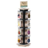 China Retail Store Spinner Display Rack Wooden Bumper Sticker Display Rack for sale