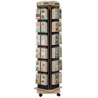China Retail Store Spinner Display Rack Wooden Bumper Sticker Display Rack for sale