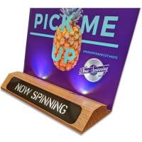 China Retail Store Fixtures Wood Sign Poster Display Solution Led Display Stand for sale