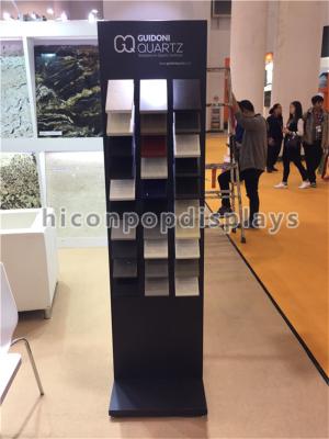 China 3 - Row Metal Stone Sample Display Racks For Tile Trade Show / Exhibition Advertising for sale