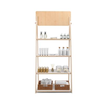 China Eco Friendly 4-Tier Cosmetic Display Stand Retail Store Display Shelf for sale