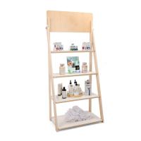 China Eco Friendly 4-Tier Cosmetic Display Stand Retail Store Display Shelf for sale