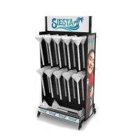 China Movable 2-way Metal Display Rack Wire Gridwall Brand Logo Funnel Display Stand for sale