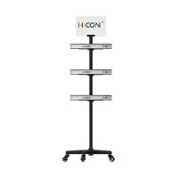 China Commercial Metal Wire Round Floor 3-tier Wine Display Rack For Retail Stores for sale