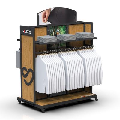 China Apparel Retail Store Fixture Custom Metal 2-way Clothing Display Stand for sale