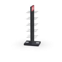 China Black Metal Display Racks Floor Pegboard Store Double Sided Metal Display Stand for sale