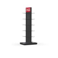 China Black Metal Display Racks Floor Pegboard Store Double Sided Metal Display Stand for sale