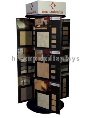 China Freestanding Stone Stand Rotating Tile Display Racks 6 Way With Custom Brand Logo for sale
