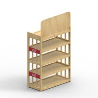 China Custom Logo 5 Tiered Wooden Display Pet Store Floor Display Fixture for sale