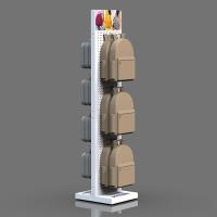China Floor Backpack Rack Custom 2-way Metal Bag Display Stand For Shop for sale