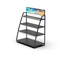 China Floorstanding Engine Oil Lubricant Oil Display Rack With Metal Shelf for sale