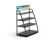 China Floorstanding Engine Oil Lubricant Oil Display Rack With Metal Shelf for sale