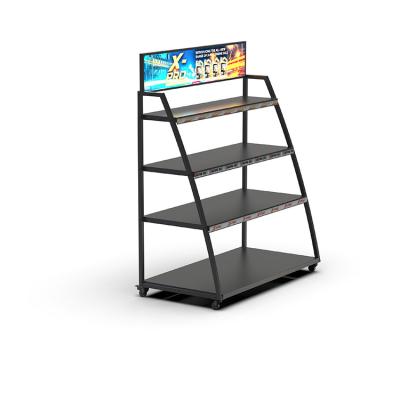 China Floorstanding Engine Oil Lubricant Oil Display Rack With Metal Shelf for sale