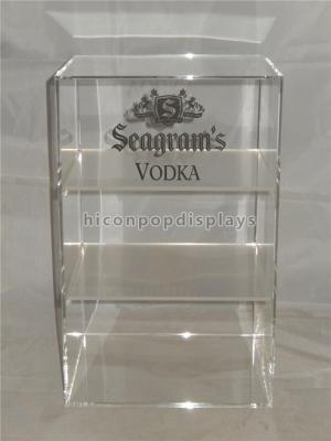 China Liquor Store Wine Display Stand Acrylic Wine Display Case With Custom Logo for sale