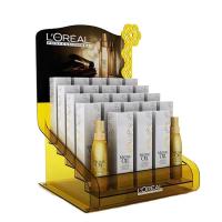 China Foldable Display Shelf Cosmetic Store Flooring Steel PVC Wood Acrylic Paper Cosmetics Display Stand for sale