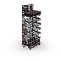 China Floor Metal Display Stands Movable Display Rack With 4 Casters For Paint for sale
