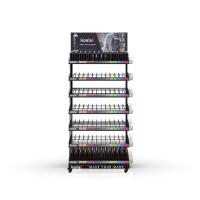 China Floor Metal Display Stands Movable Display Rack With 4 Casters For Paint for sale