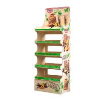 China 5-Tier Free-Standing Wooden Display Rack Custom Brand Graphic For Retail Shop for sale