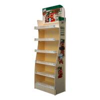China 5-Tier Free-Standing Wooden Display Rack Custom Brand Graphic For Retail Shop for sale