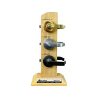 China Custom Wooden Display Racks Countertop 3 Set Door Lock Display for sale