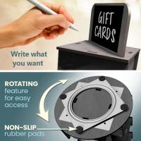 China Custom Rotating Stickers Display Rack Countertop Wood Acrylic Display Stand for sale