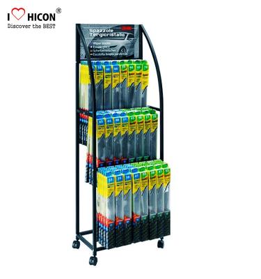 China Custom Logo Metal Display Rack Floor Windshield Wiper Display Rack for sale