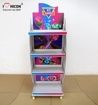 China Freestanding Candy Merchandising Metal Retail Display Stands With Powder Coating for sale