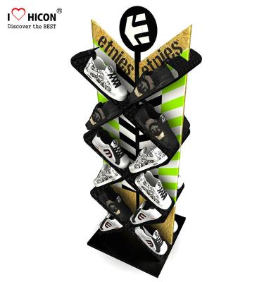 China Instore Marketing Custom Metal Display Racks Slippers Display Stand Shoes Displays for sale