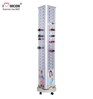 China Eye-Catching Advertising 84 Pair Sunglasses Display Stand Floor Standee Made Of Metal for sale