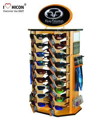China Shopper Marketing Sunglasses Display Commercial Wooden Sunglass Display Stand for sale