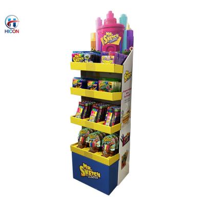 China Retail Store Fixtures Free Standing Cardboard Floor Display Stand for sale
